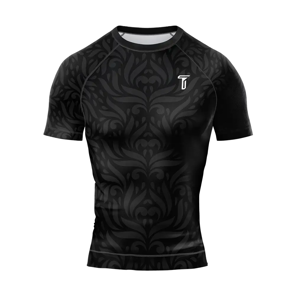 Custom Black Jiu Jitsu Short Sleeve Rashguard – Tontonfightgear